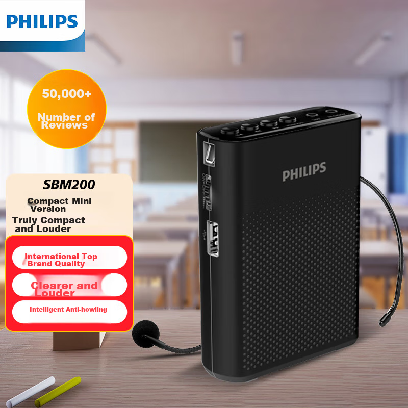 Усилитель голоса Philips SBM200 Portable Sound Amplifier, цвет Black