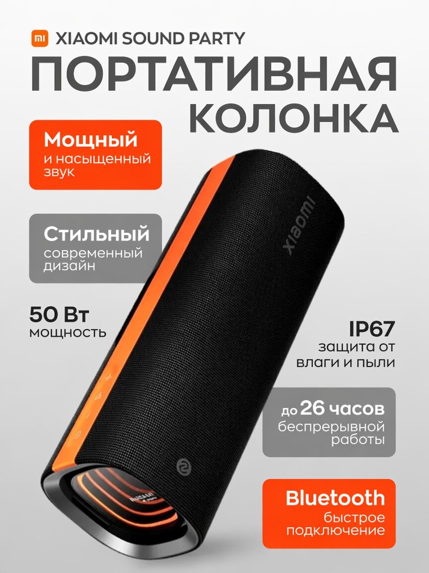 Портативная колонка Xiaomi Sound Party (MDZ-39-DB), черный, HK версии