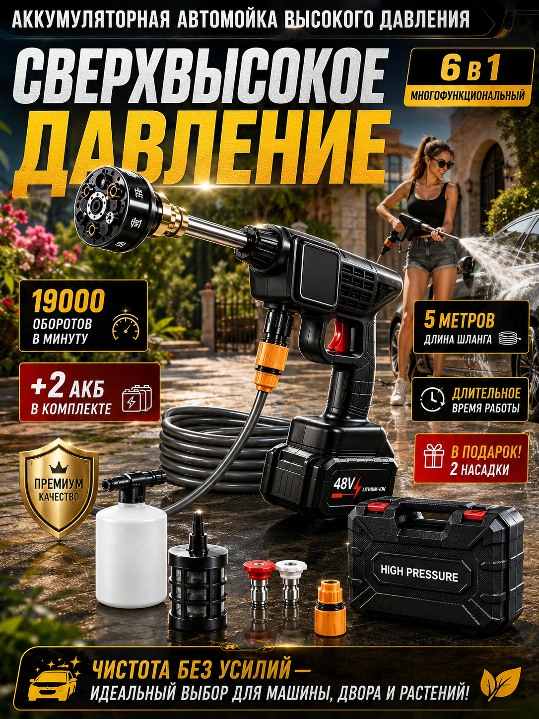 Мойка для кондиционера аккумуляторная