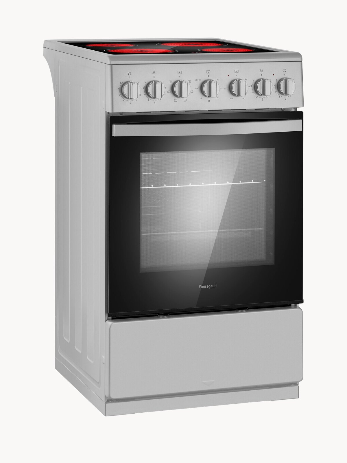 Электрическая плита Weissgauff WESM 5260 X, объем 50 литров, 4 Hi-Light конфорки