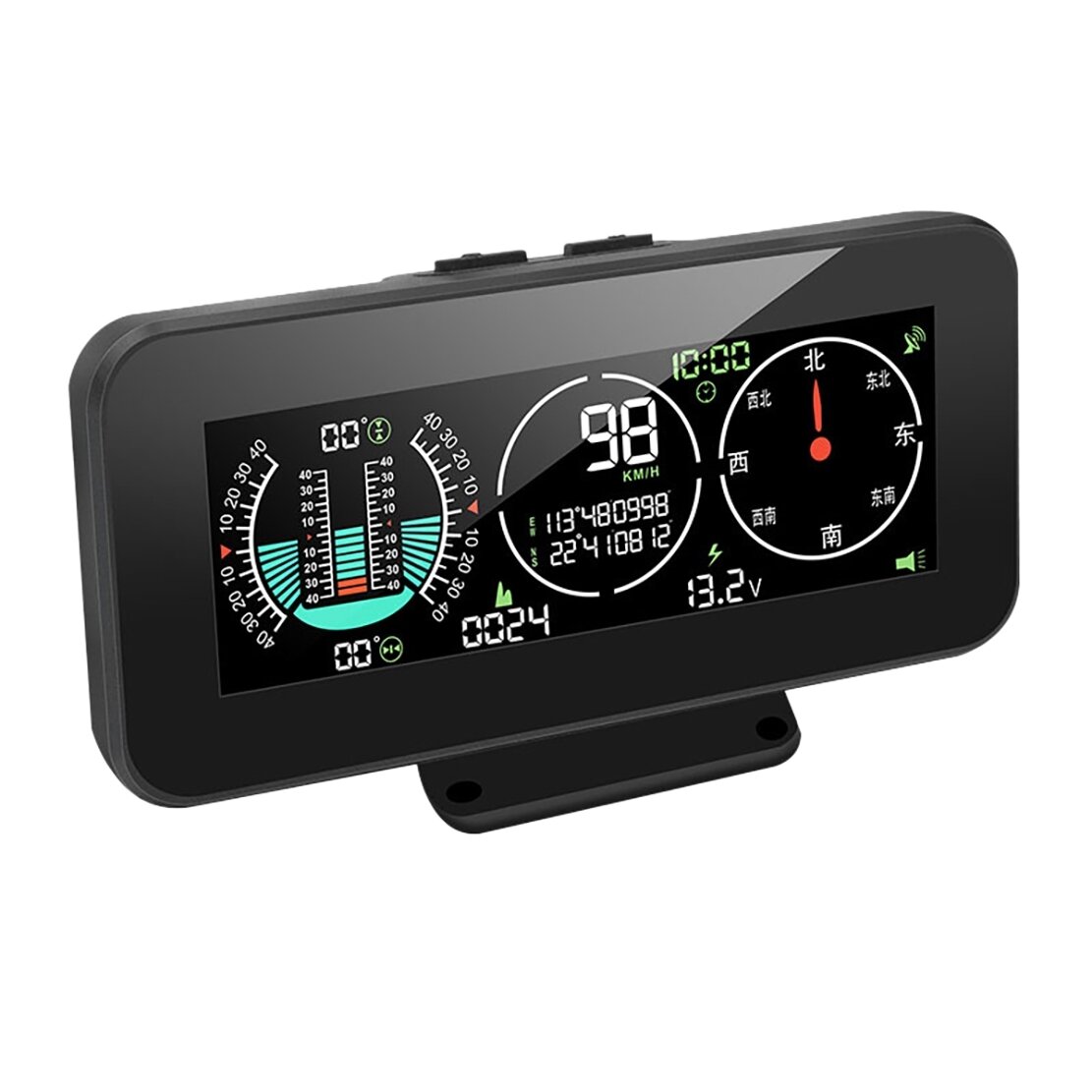 Для всех автомобилей M60 Автомобильный GPS HUD Спидометр Интеллектуальный инклинометр Дисплей скорости для бездорожья Угол наклона тангажа Компас