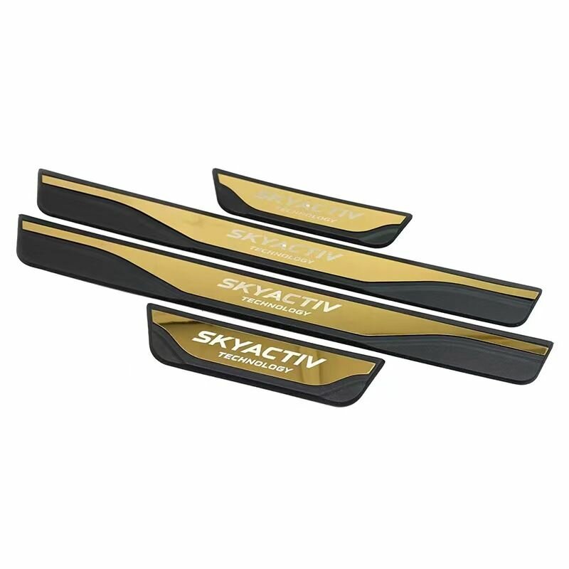 Накладки на пороги для Mazda 2 3 6 CX-5 CX-30 2013-2023 автотовары пластик и нержавеющая сталь синий 4шт. by Carhanson