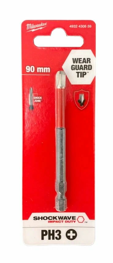 Бита Milwaukee Shockwave Impact Duty PH3 90мм, 4932430859