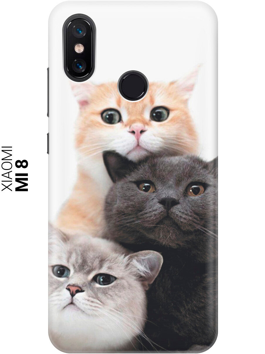 Силиконовый чехол на Xiaomi Mi 8 с принтом "Котики"