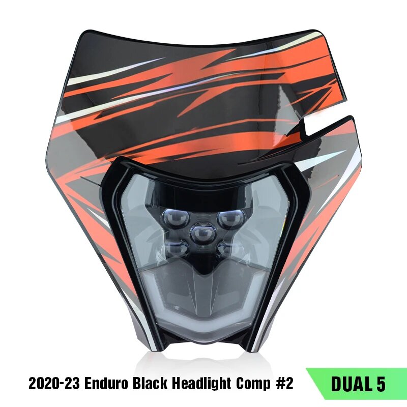 PowerZone мотоциклетная фонарь, фара головного света, головные фонари для KTM EXC SXF MX внедорожный велосипед, эндуро, фонарь Черный, Black Headlight 2