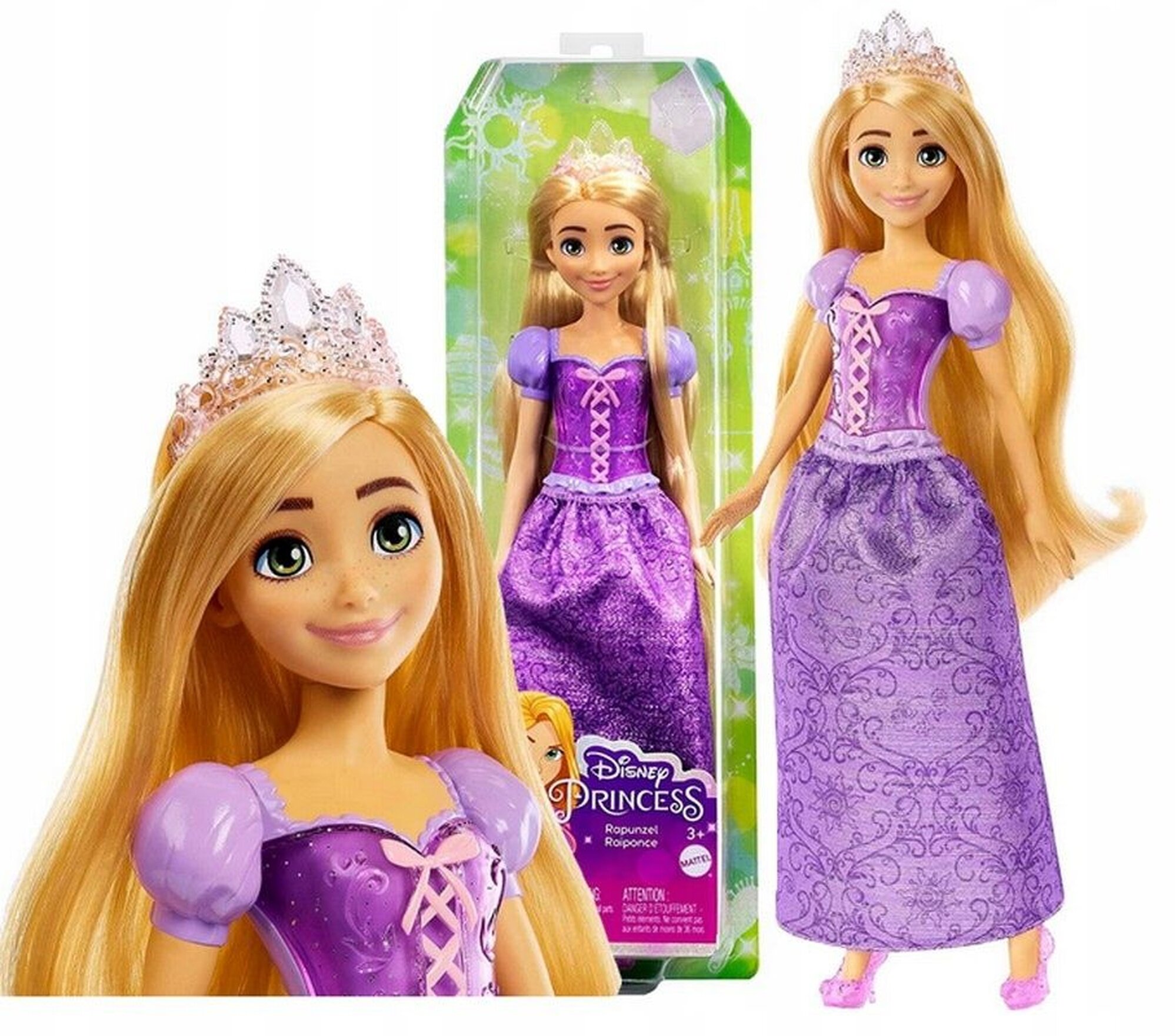 Кукла Mattel Disney Princess - Рапунцель в красивом блестящем платье - Дисней Принцессы HLW03