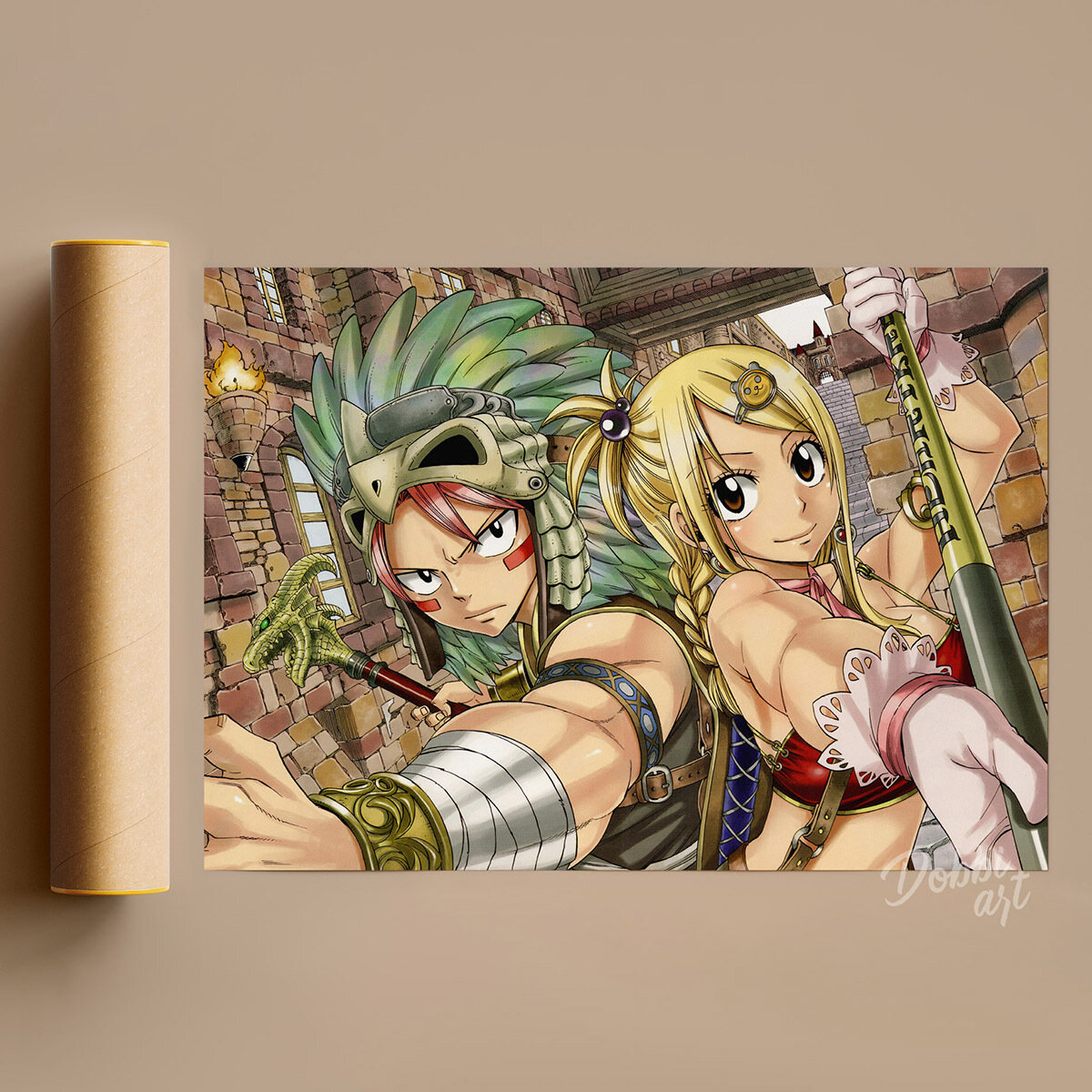 Постер Хвост феи 30х40 см без рамы/ Аниме Манга fairy tail Нацу Люси/ Постер для дома, интерьера, декор на стену/ Плакат интерьерный Аниме, подарок парню, девушке