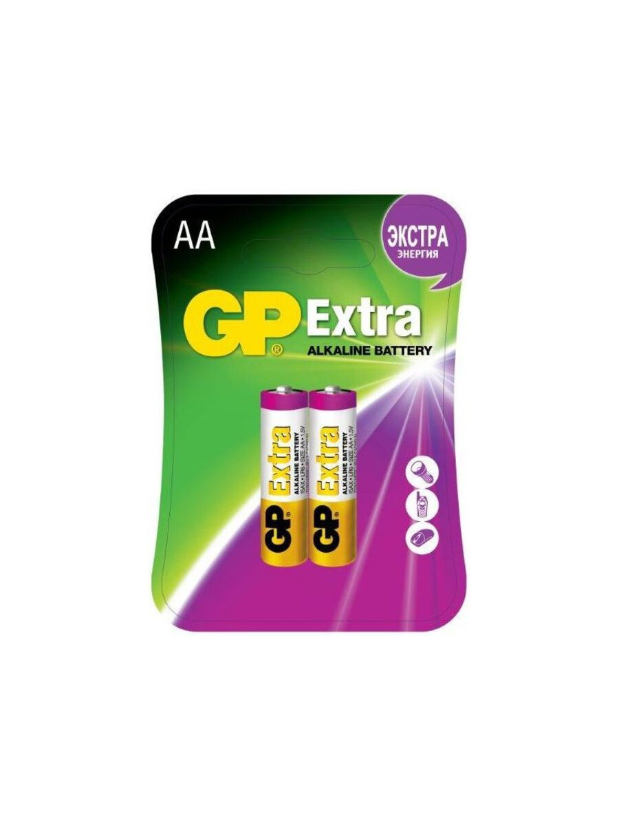 Батарея GP Extra Alkaline 15AX LR6 AA (2шт) блистер