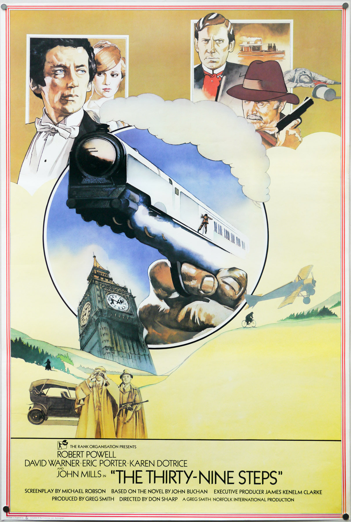 Плакат, постер 39 шагов (The Thirty-Nine Steps) 1978 на холсте, размер 21х30см