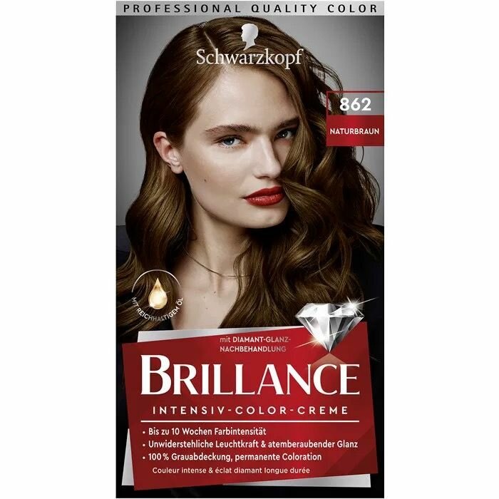 Краска для волос Perfect Mousse Schwarzkopf Brillance, натуральный коричневый, 160 г