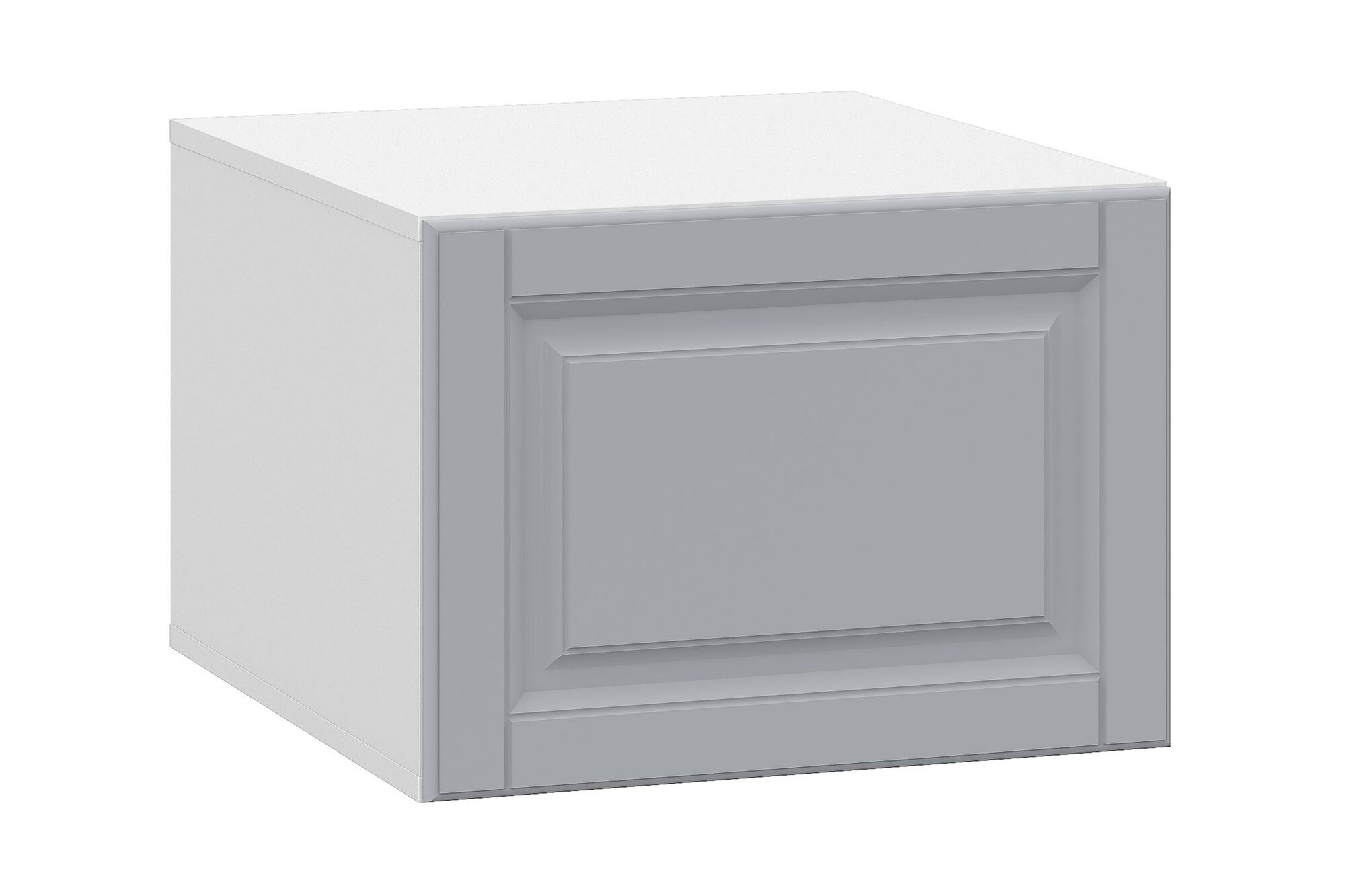 Шкаф верхний антресоль Нонтон Калеста, 50х54х36 см, белый / серебряный песок