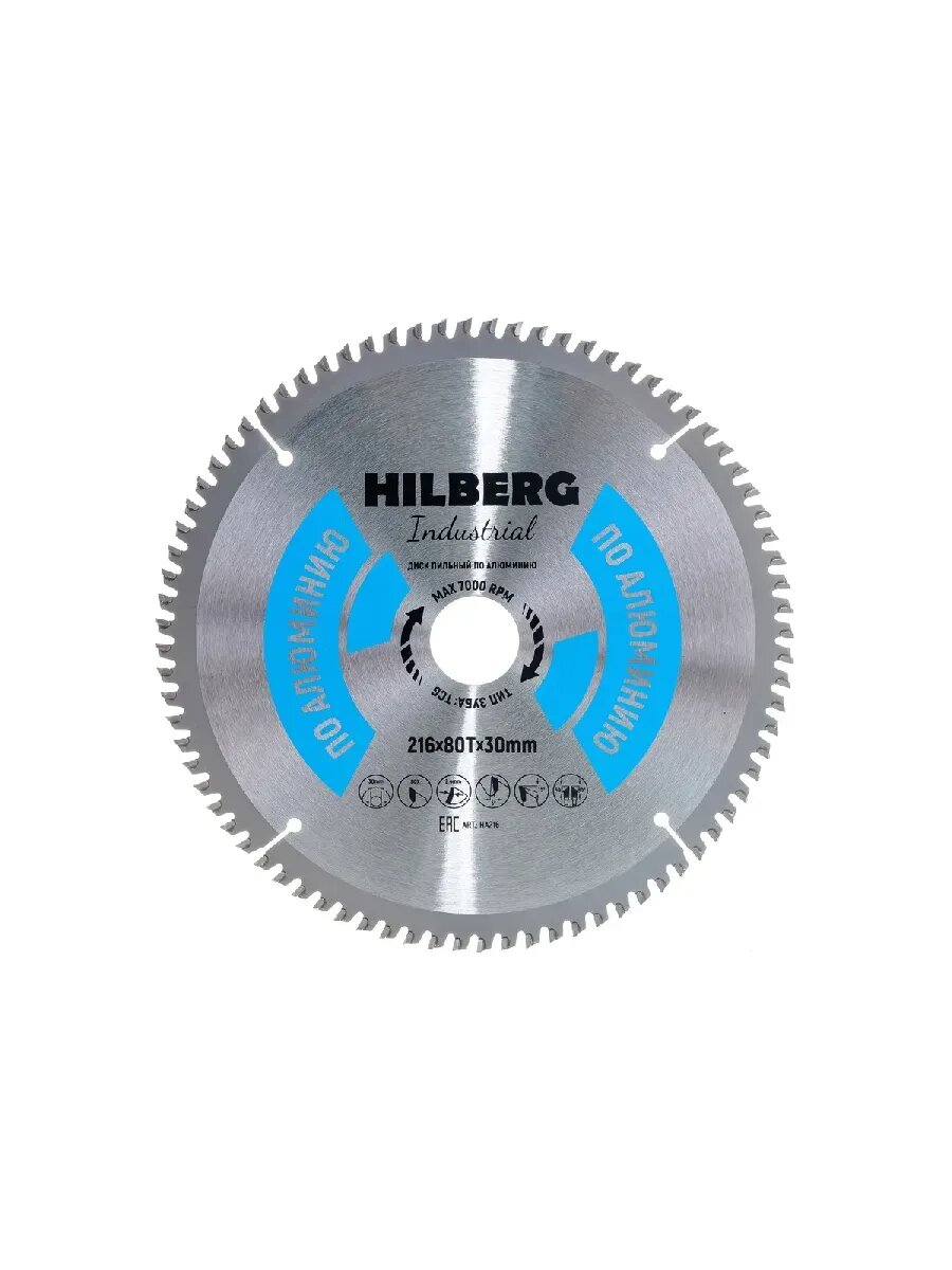 Hilberg Диск пильный Industrial Алюминий (216x30 мм; 80Т) HA216