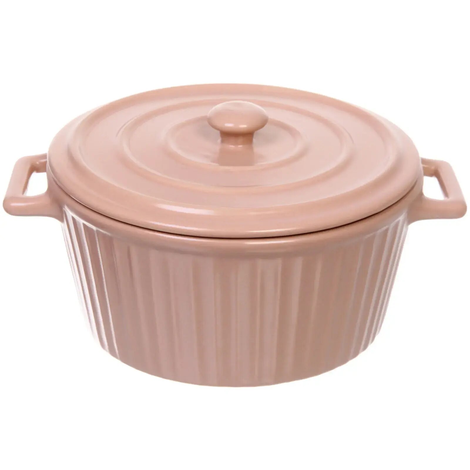 Кастрюля керамическая для запекания 2л «Акварель», розовая, 22х18х10см