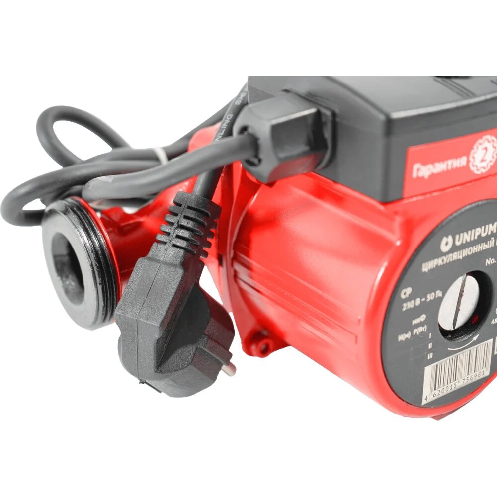 Циркуляционный насос Unipump CP 25-80 180 67837 с мощностью 245 Вт для теплого пола, ГВС и котлов отопления, чугунный