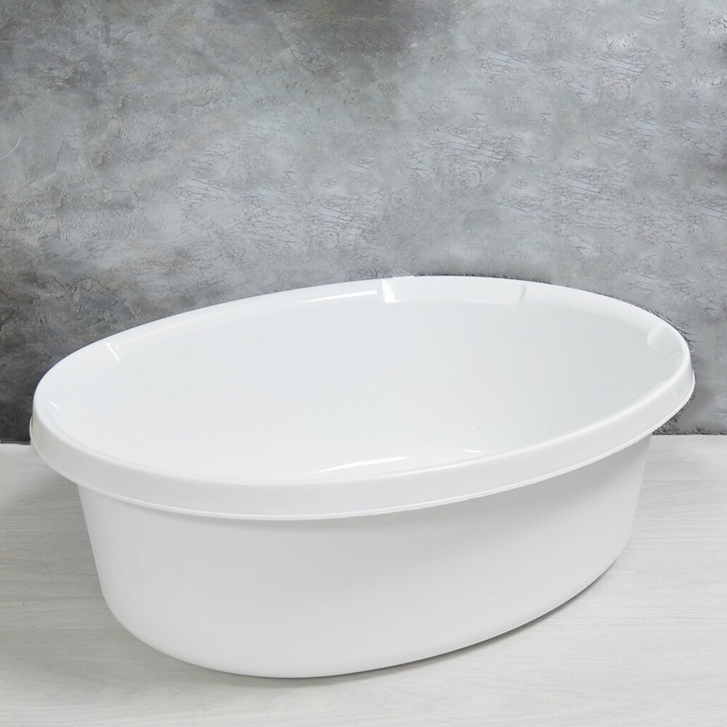 Таз 25л овальный из пластика, микс цветов, многофункциональный, для кухни и уборки