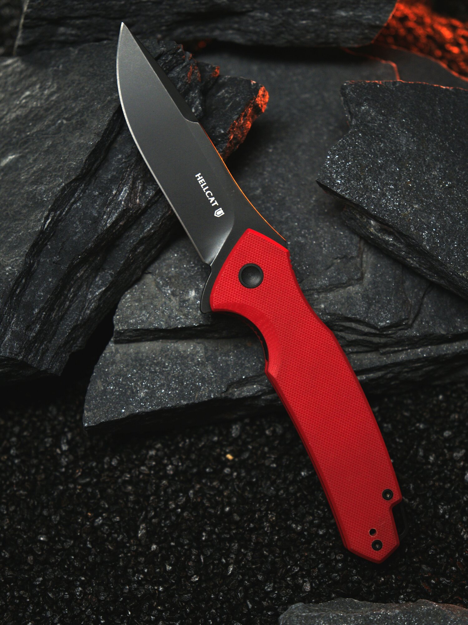 Нож складной Hellcat Mini Blackwash Red