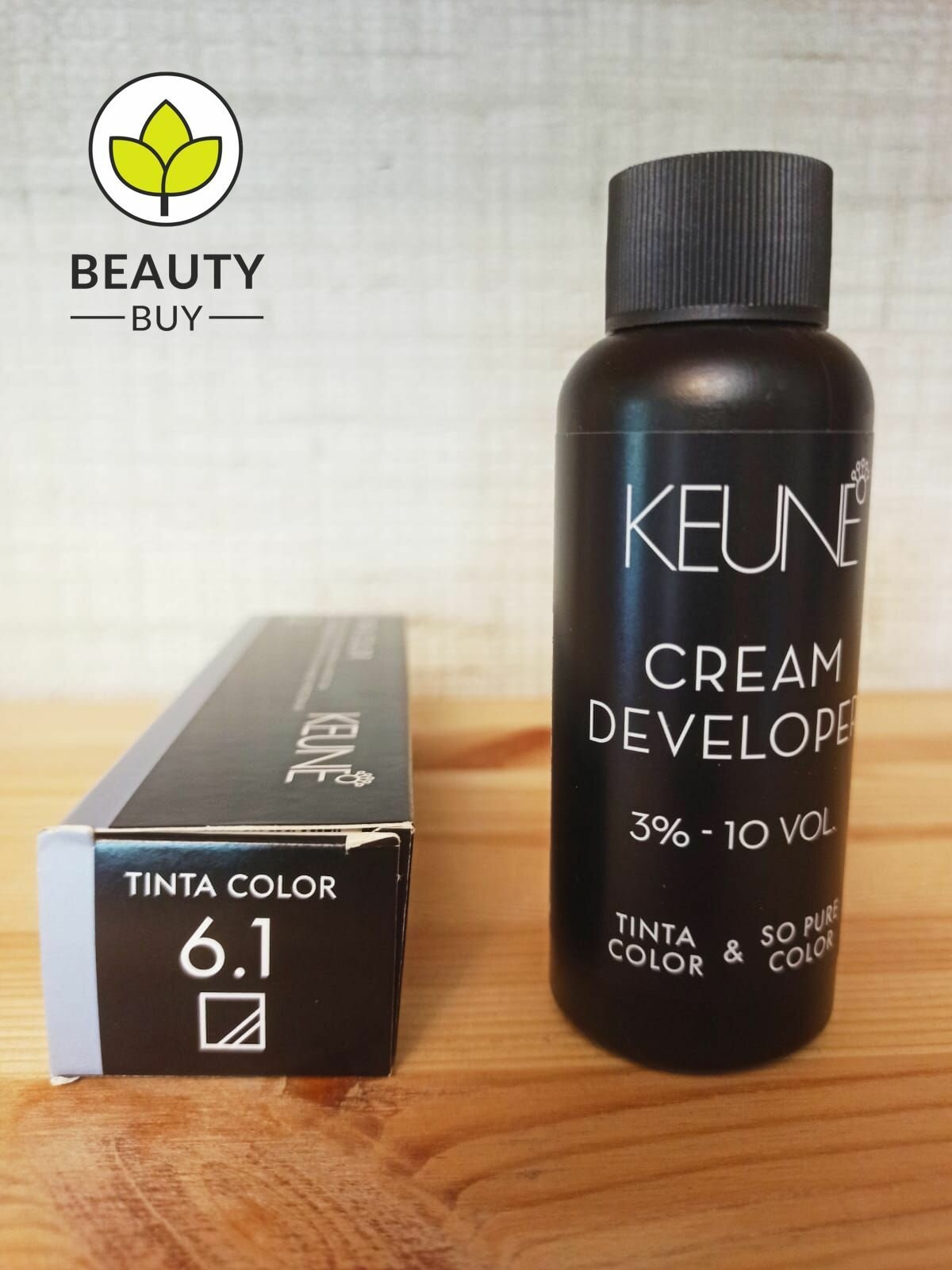 Keune Tinta Color #6.1 + 3% Краска для волос стойкая, Тёмный блондин Пепельный + 3% проявитель по 60 мл