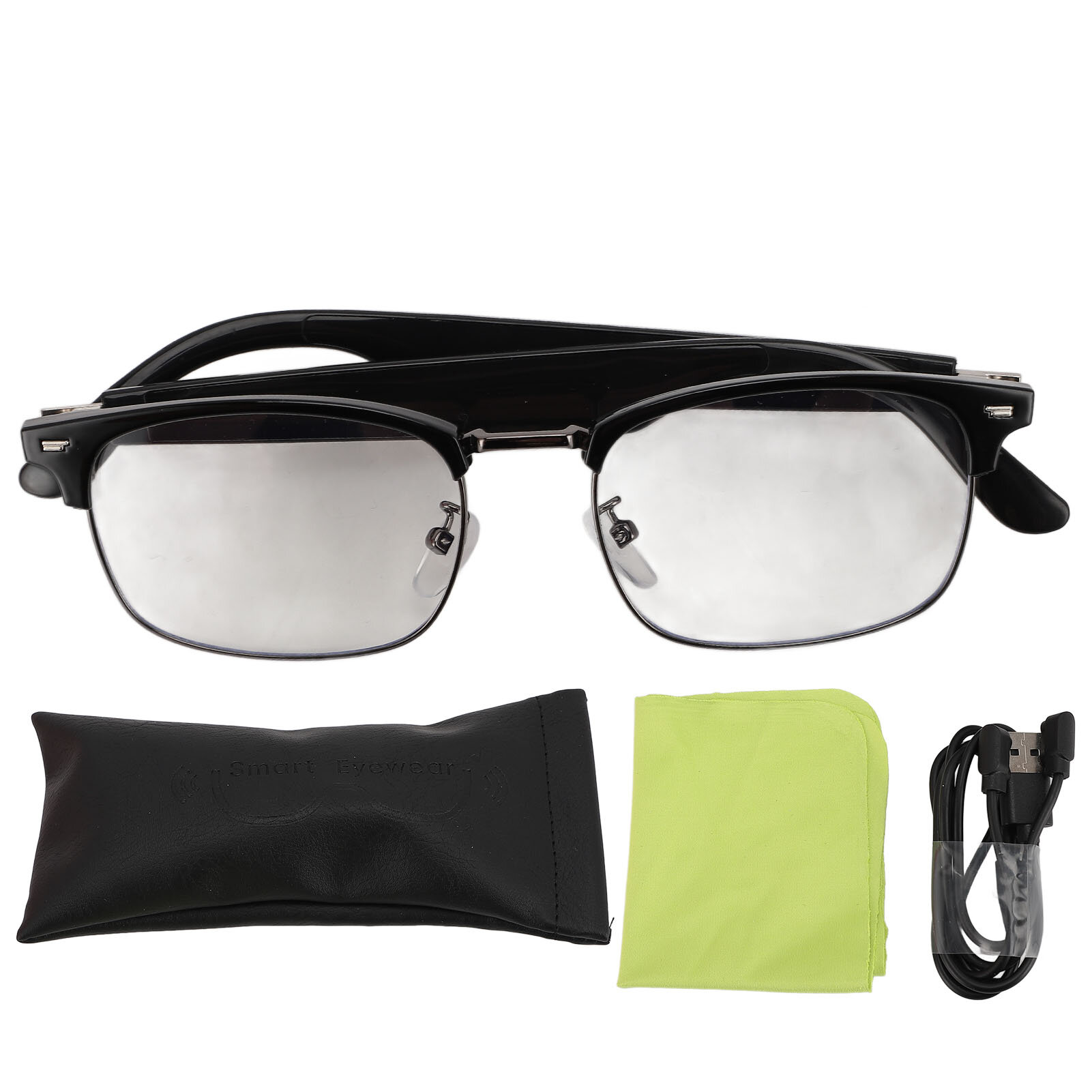 Smart Glasses PC Bluetooth 5.3 Дистанционное управление магнитная зарядка беспроводная сенсорная музыкальные очки с металлической рамой для открытого спортивного серого