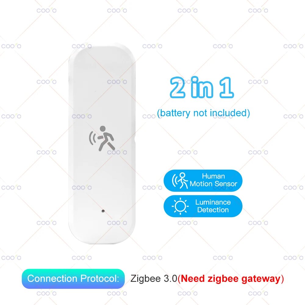 Датчик движения и освещенности Zigbee 3.0 2 в 1