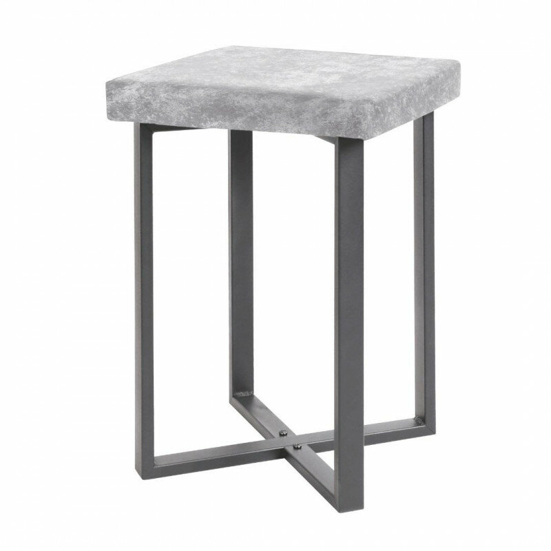 Табурет разборный Haushalt НТ5-В/СР серый, металлический каркас, квадратное сиденье, Ника НТ5-В/СР