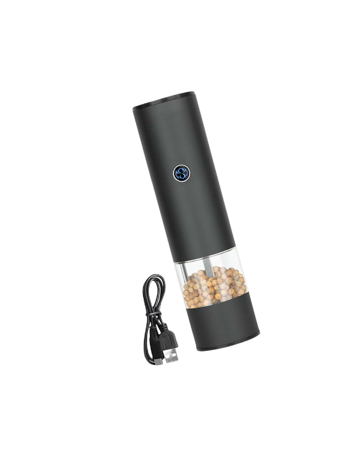 Электрическая мельница для перца из алюминиевого сплава + ABS + PC + нержавеющая сталь, аккумуляторная, большой емкости для кухонных специй