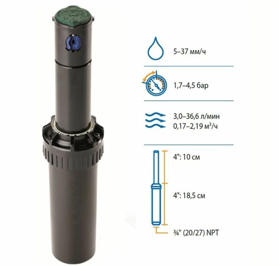 Спринклер (дождеватель) роторный 5004 Plus PC30 Rain Bird