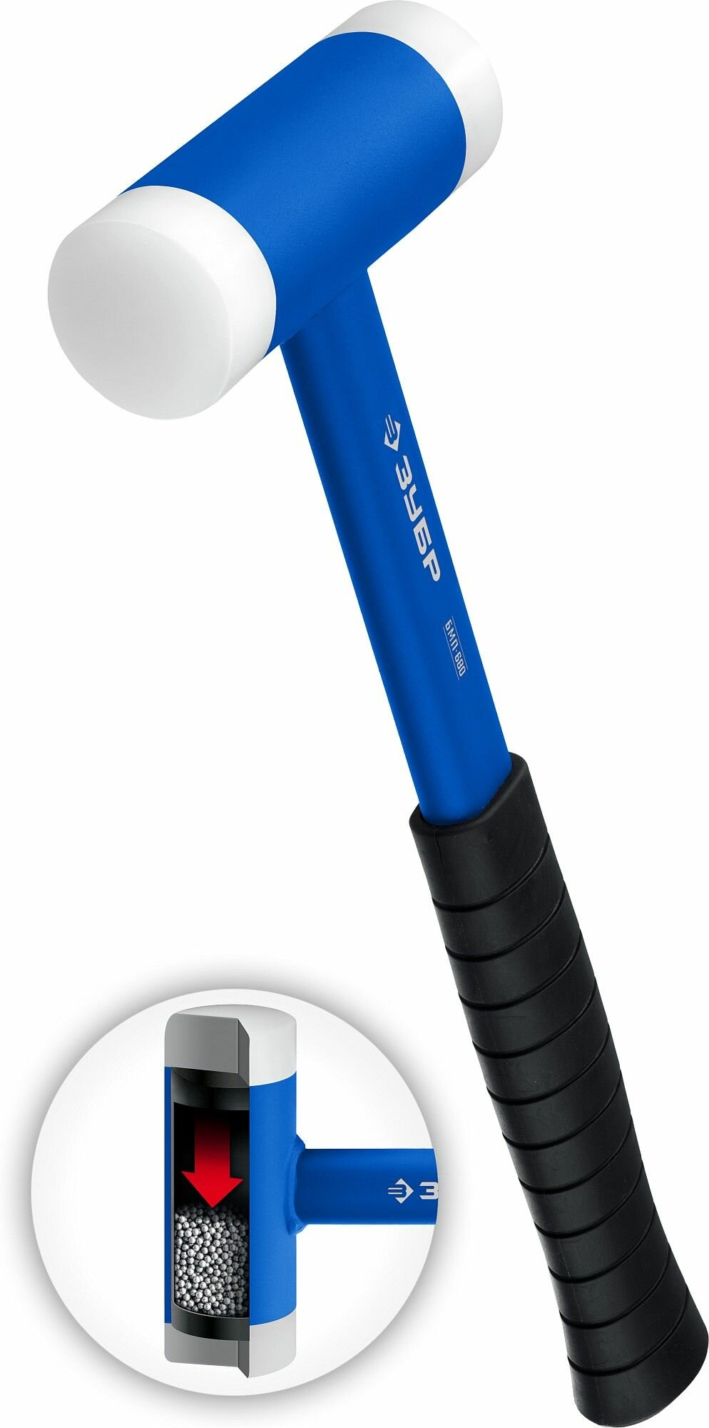 Безынерционный молоток ЗУБР БМП-40, 40 мм, полиамидные бойки, профессиональный 2043-40