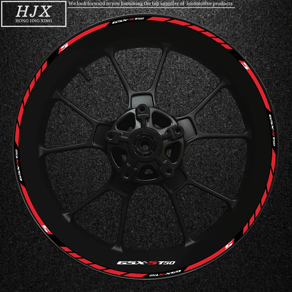 Подходит для мотоцикла Suzuki 17-дюймовые колеса GSXS-750 наклейка Gsxs750r декоративные колесные диски полный комплект Черный, GSXS750