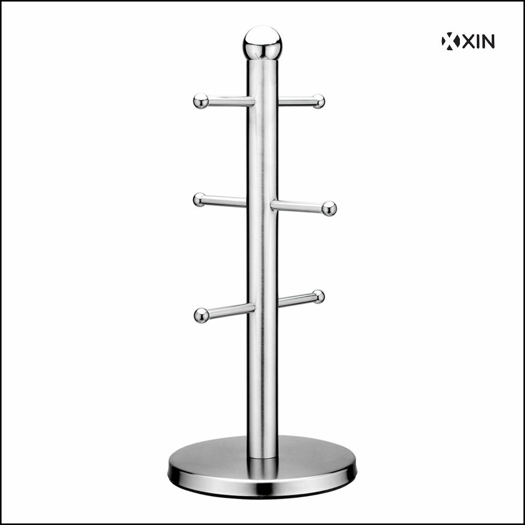 Нержавеющая сталь в форме дерева, подставка для кружки, держатель хранения чашек, дома, подвесной дисплей, полка посуды, 6 крючков