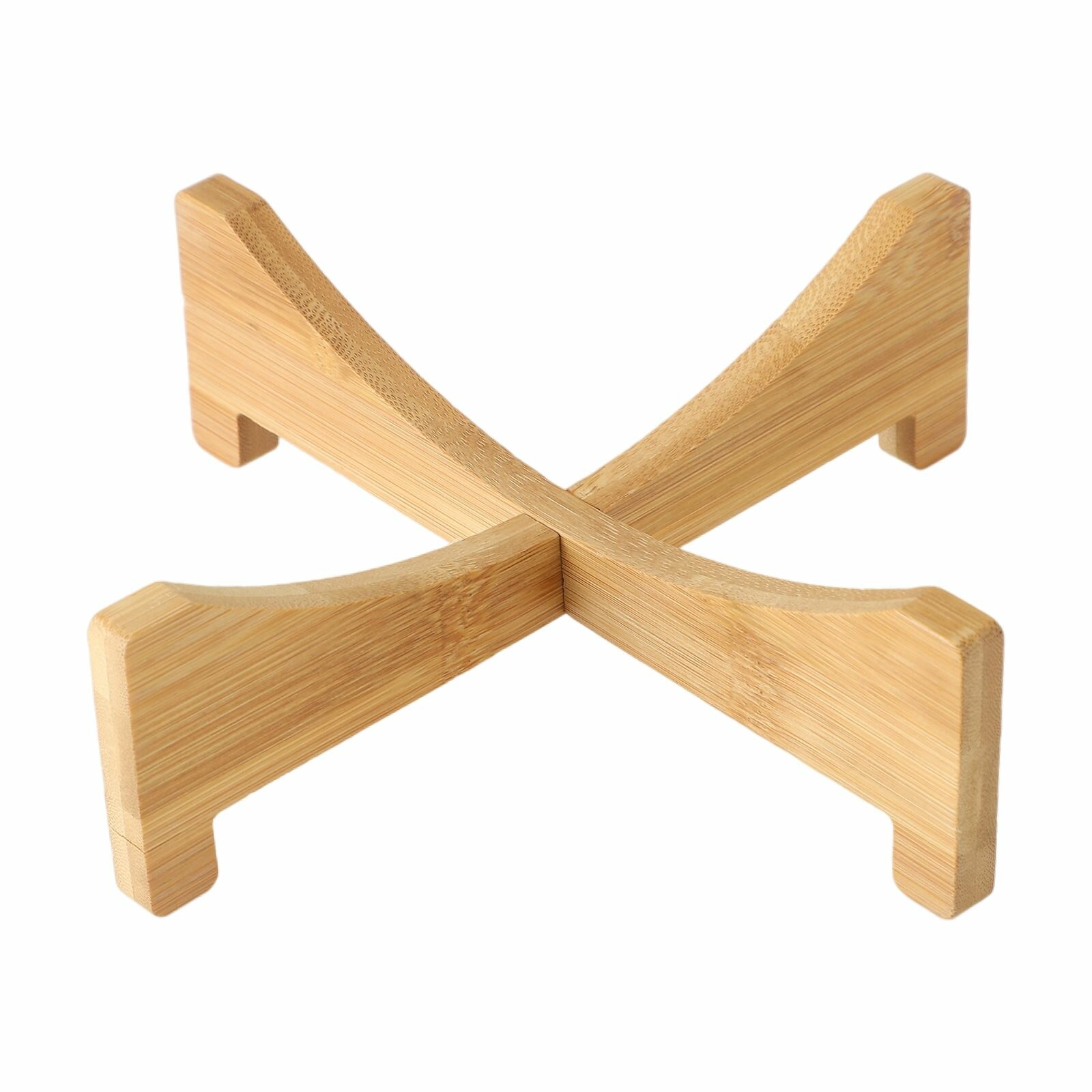 Подставка для растений из бамбука 17,5x5 см, крестообразный поднос для домашнего декора, многофункциональный держатель для цветочного горшка для кухни