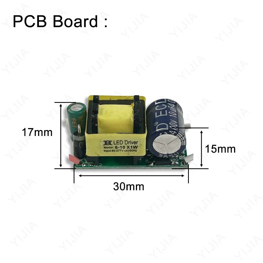 Трансформатор освещения LED 3-10Вт PCB Board, DC 6-14V 600mA