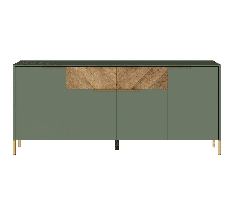 Тумба БРВ мебель Siena KOM4D2S дымчатый зеленый/дуб вотан