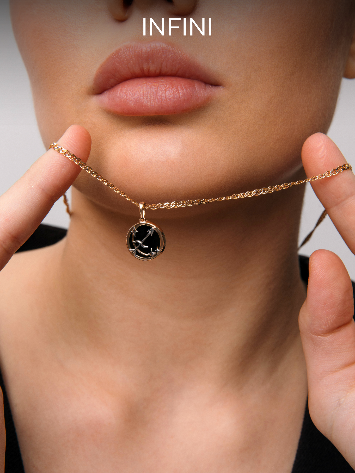 Подвеска, красное золото, 585 проба, родирование, фианит