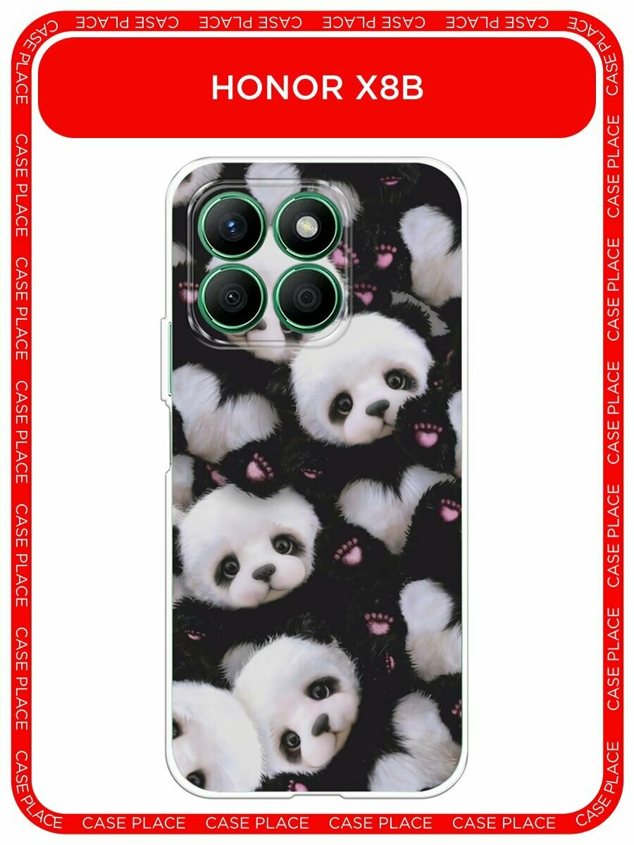 Силиконовый чехол на Honor X8B / Хонор X8B с принтом "Море панд"