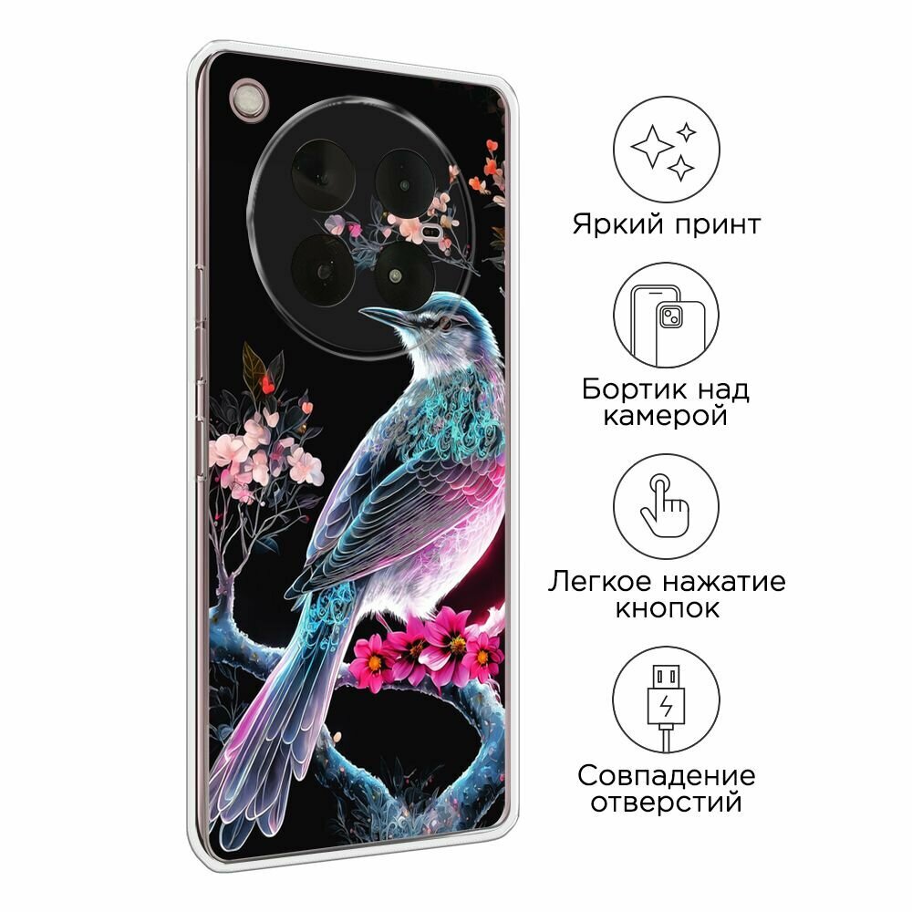 Чехол на Infinix Zero 40 4G / Инфиникс Зеро 40 4G с принтом "Птица на цветущем дереве" — фото 1