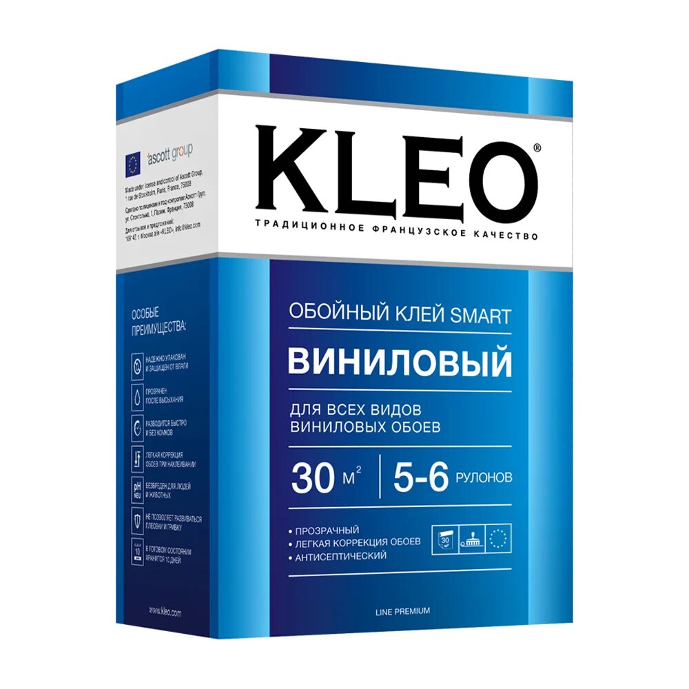 KLEO Клей обойный для виниловых обоев, сыпучий 020 SMART 5-6
