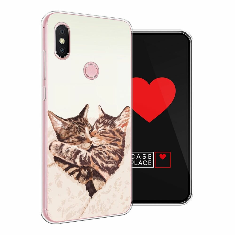 Чехол на Xiaomi Redmi S2 (Redmi Y2) / Сяоми Редми С2 (Редми Y2) с принтом "Влюбленные котейки - 14 февраля" — фото 1