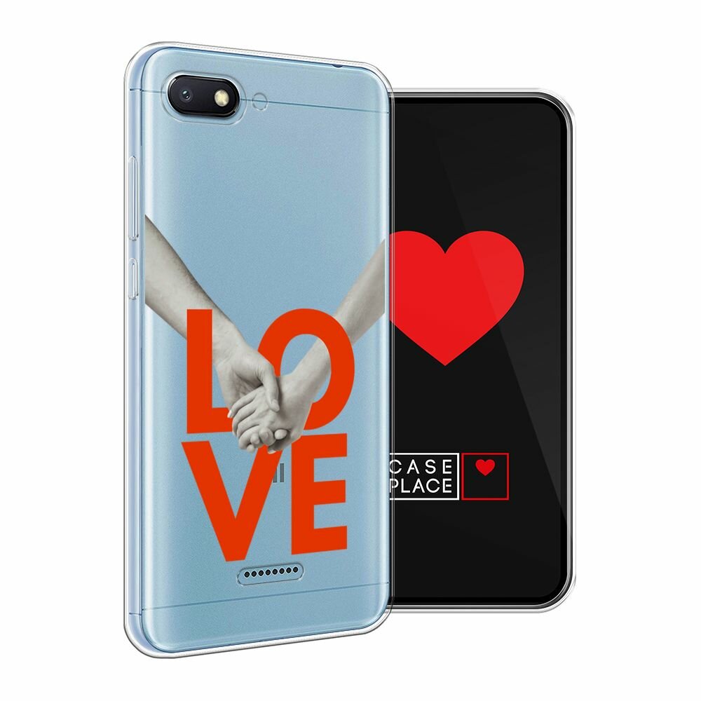 Чехол на Xiaomi Redmi 6A / Сяоми Редми 6А с принтом "Love holding hands - 14 февраля", прозрачный — фото 1