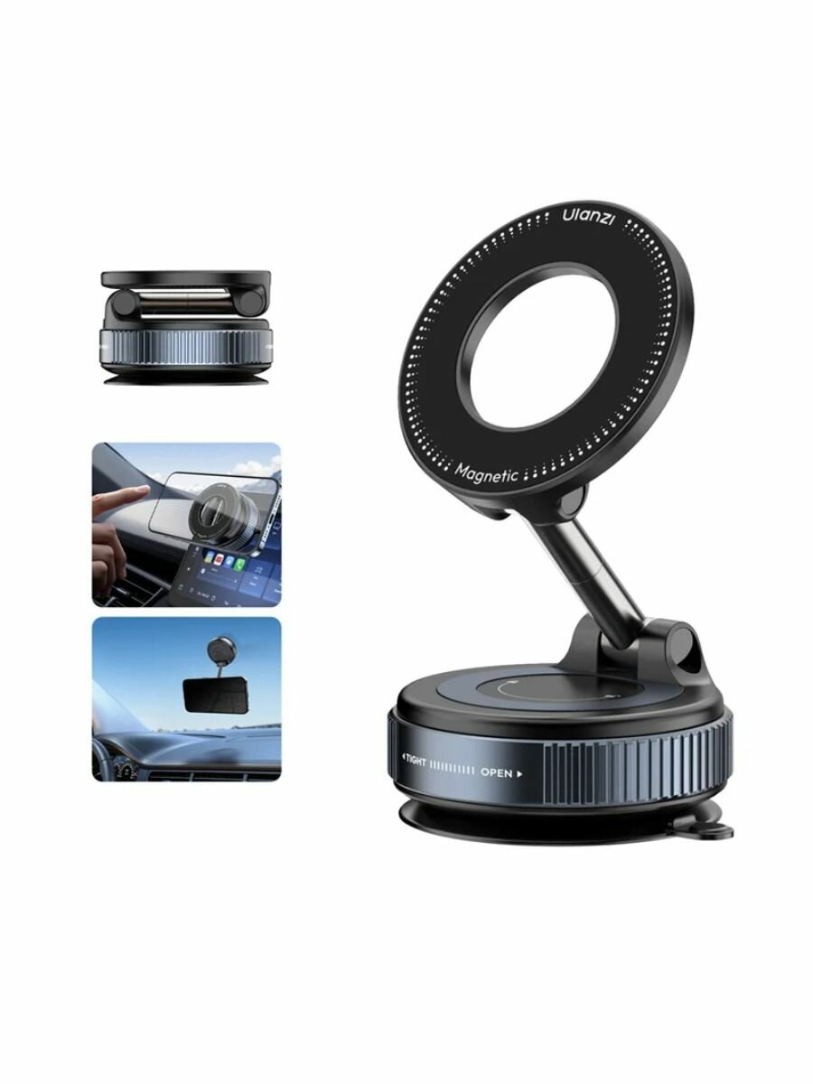 Ulanzi SK-25 Вакуумная Присоска Магнитный Автомобильный Складной Держатель Для Телефона С Регулировкой На 360 Градусов
