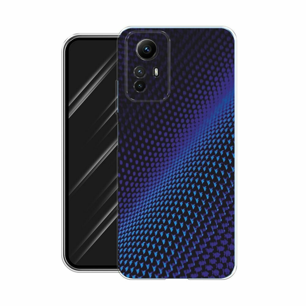 Чехол на Xiaomi Redmi Note 12S / Сяоми Редми Ноут 12S с принтом "Синий карбон" — фото 1