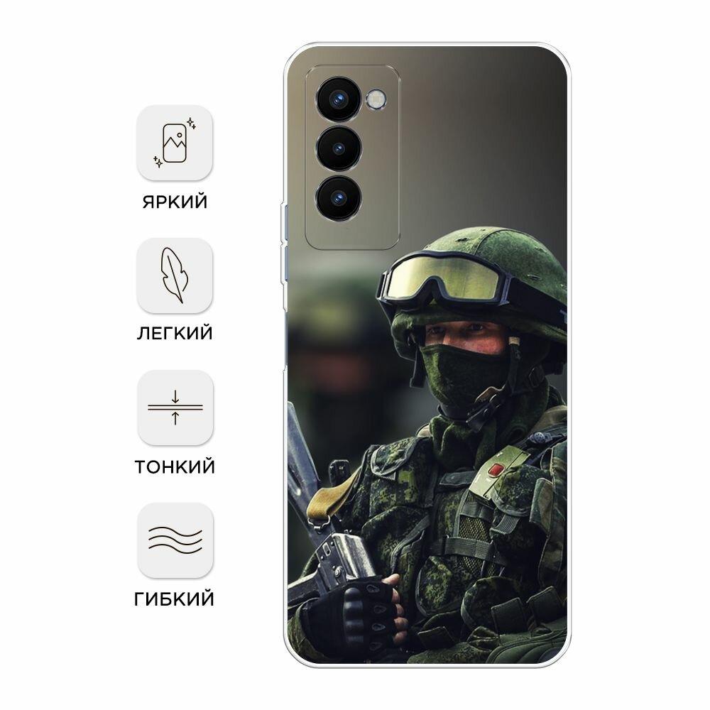 Чехол на Tecno Camon 18P / Техно Камон 18Р с принтом "Солдат" — фото 1