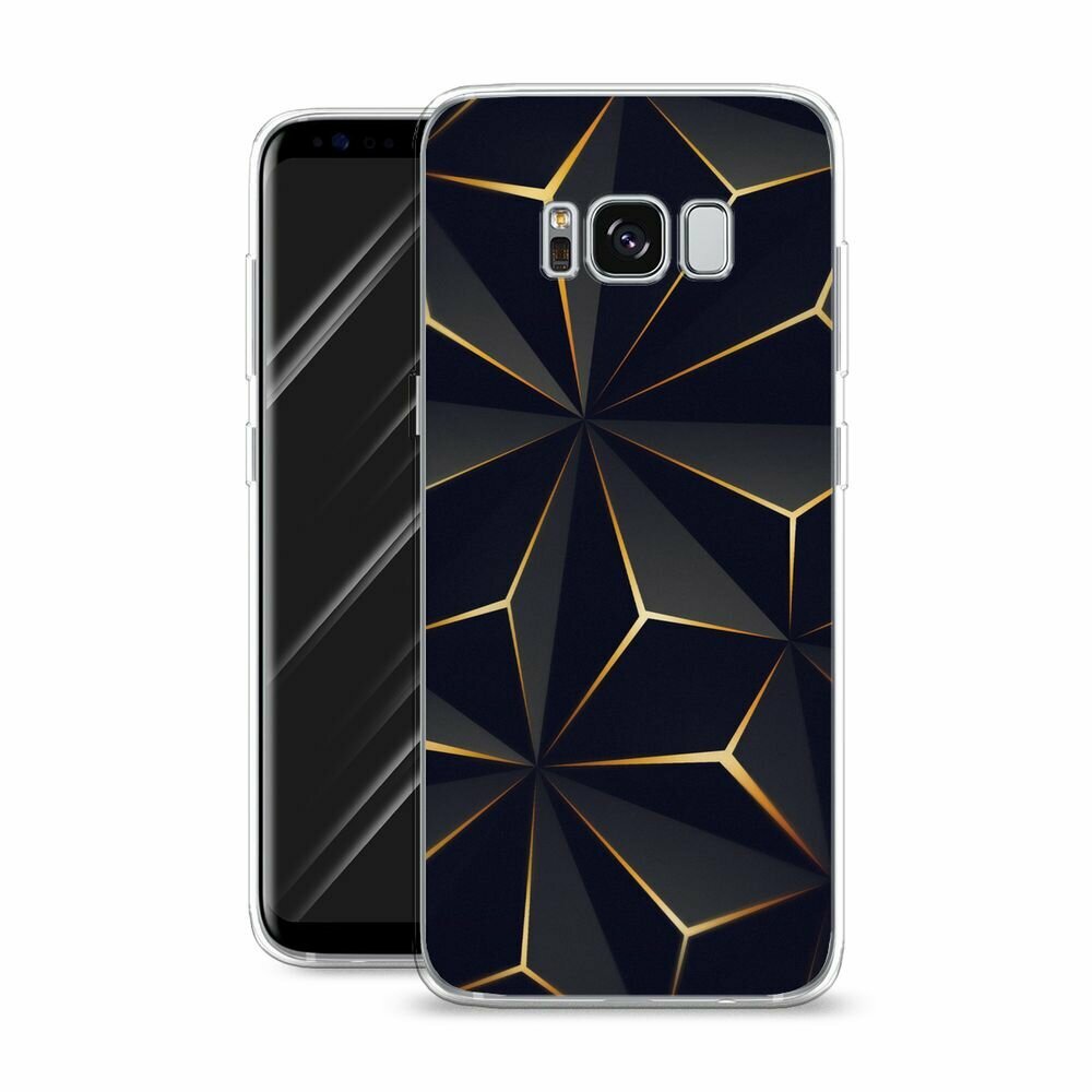 Чехол на Samsung Galaxy S8 / Самсунг Галакси С8 с принтом "Черные полигоны" — фото 1