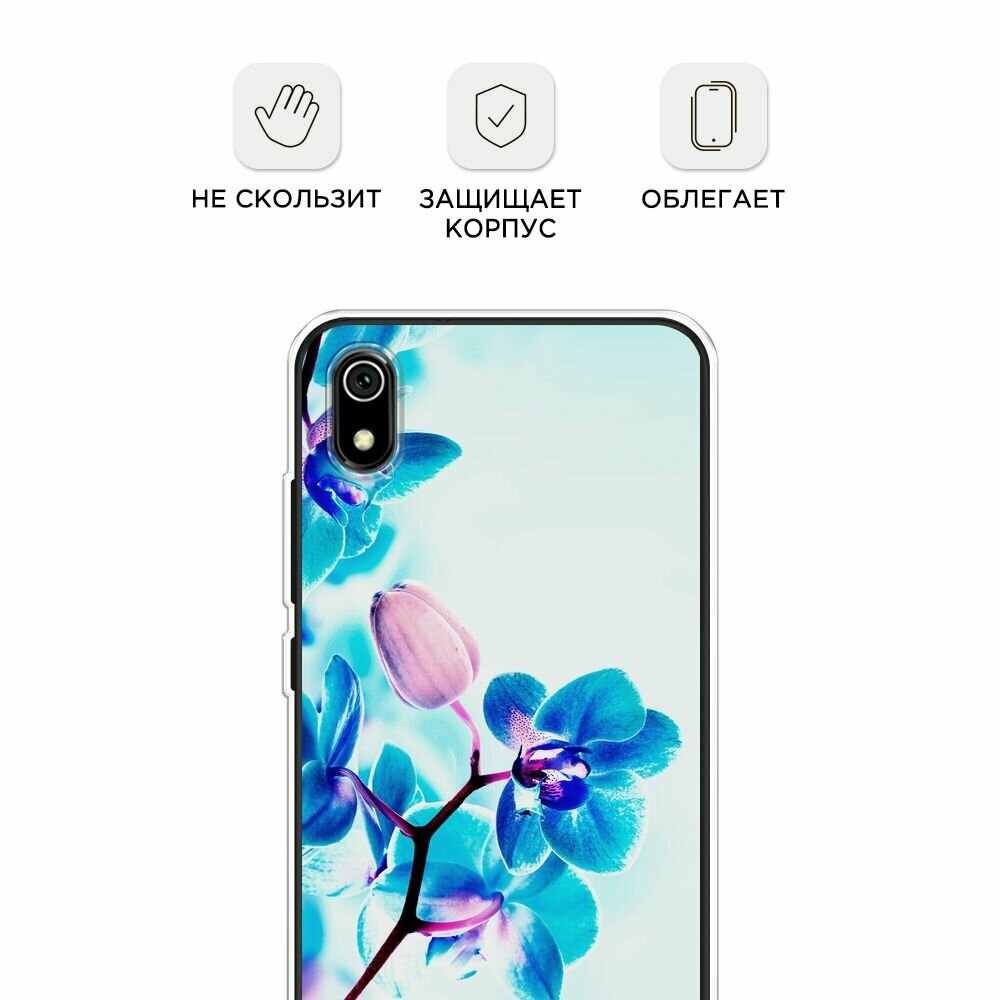 Чехол на Xiaomi Redmi 7A / Сяоми Редми 7А с принтом "Голубая орхидея" — фото 1