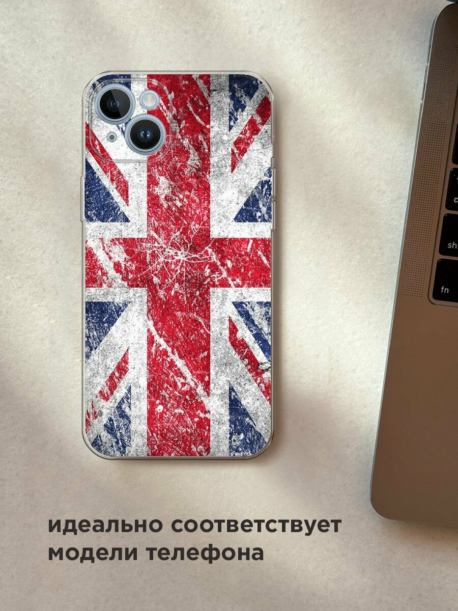Чехол на Apple iPhone 14 / Айфон 14 с принтом "Флаг британский" — фото 1