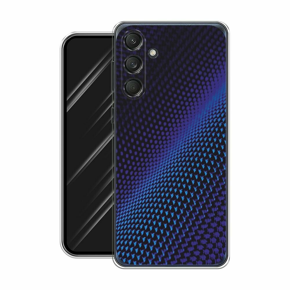 Чехол на Samsung Galaxy M55 / Самсунг M55 с принтом "Синий карбон" — фото 1