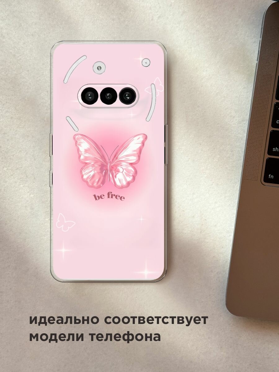 Чехол на Nothing Phone 3a / Нотинг Фон 3а с принтом "Be free butterfly 1" — фото 1