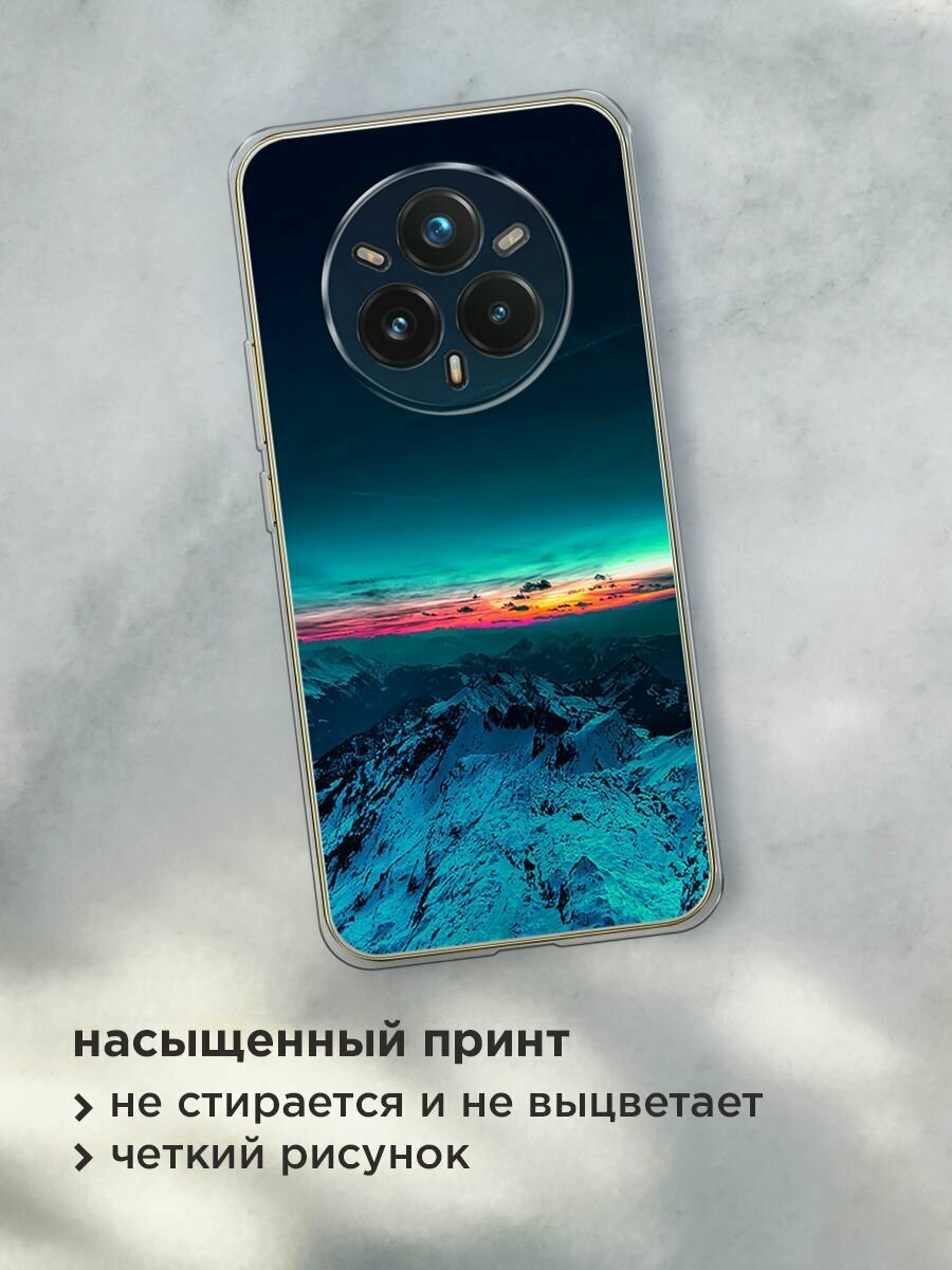 Чехол на Realme 14 Pro+ / Реалми 14 Про+ с принтом "Закат в горах" — фото 1