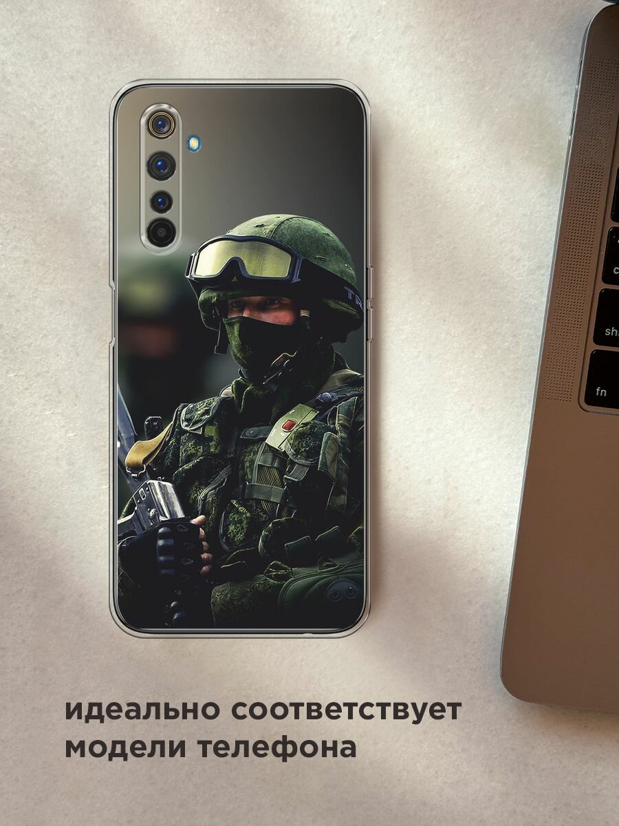 Силиконовый чехол на Realme 6 Pro / Реалми 6 Про с принтом "Солдат" — фото 1