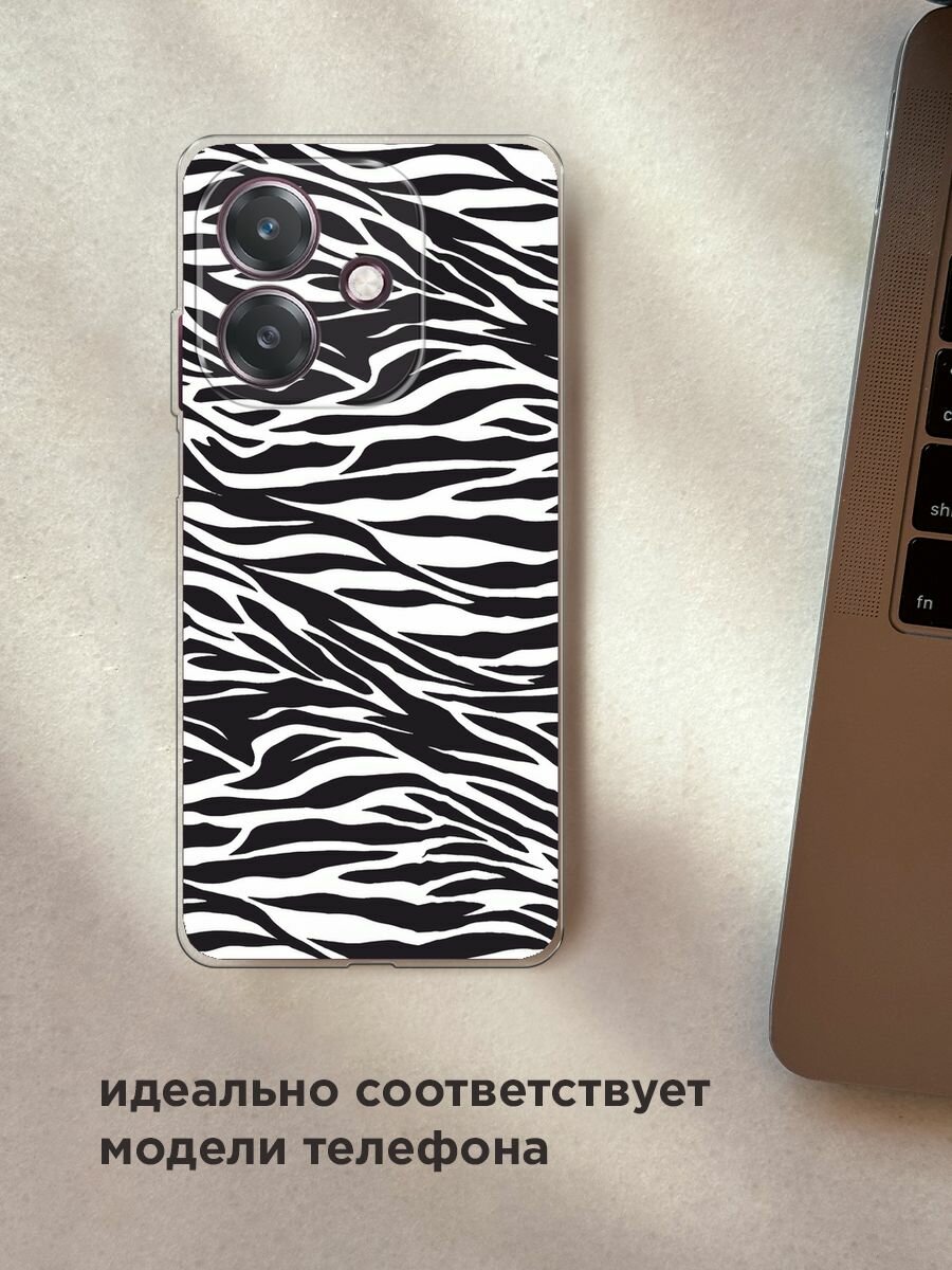 Силиконовый чехол на Oppo A3/A3x / Оппо А3/A3x с принтом "Принт зебра" — фото 1