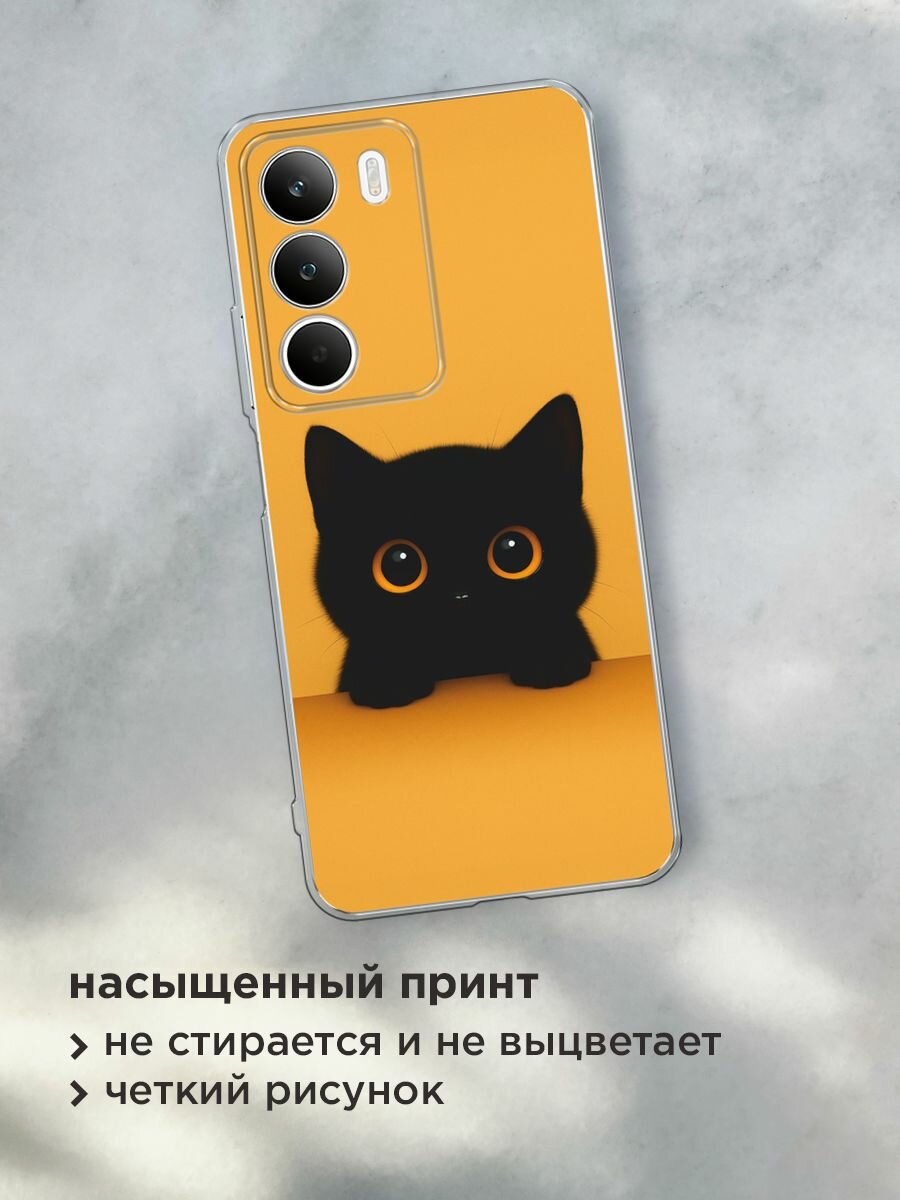 Чехол на Realme C71/P3 Lite 4G / Реалми С71/P3 Лайт 4G с принтом "Контрастный котик" — фото 1